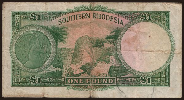 Southern Rhodesia, 1 pound, 1954 | notafilia-kp.com